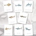 SHARKS Nomenclature Cards Types of Sharks Watercolor Sharks Flash Cards ...