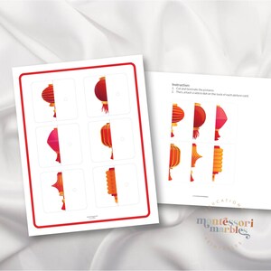 LUNAR NEW YEAR Lanterns Symmetry Matching Puzzle | Montessori Inspired ...