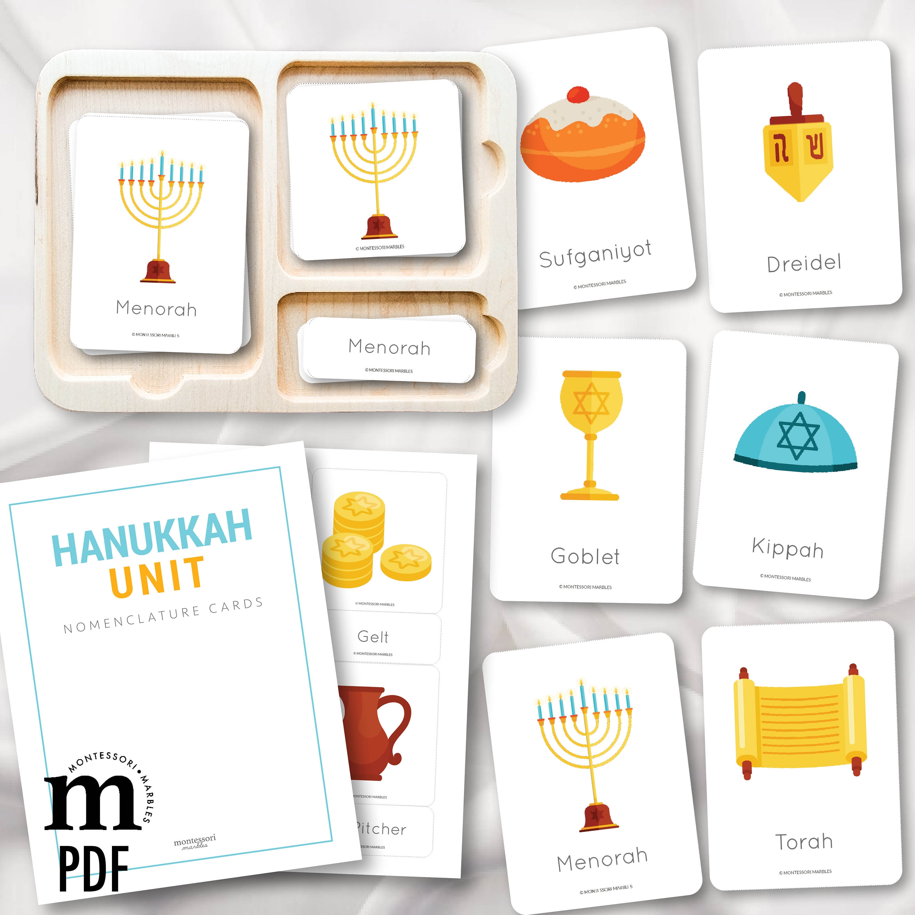 HANUKKAH Montessori Nomenclature Cards Cultural Studies Social Studies ...