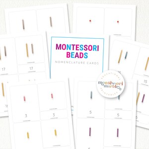 MONTESSORI GOLDEN BEADS Nomenclature Cards | Kindergarten Math Counting ...
