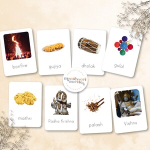 HOLI FESTIVAL Flash Cards | Montessori Inspired Printable | Festival of ...
