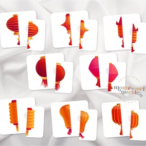 LUNAR NEW YEAR Lanterns Symmetry Matching Puzzle | Montessori Inspired ...