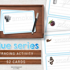 MONTESSORI BLUE Series Tracing Cards Tracing Words - Etsy