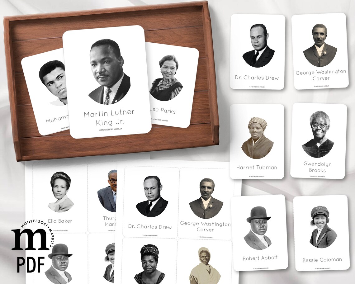BLACK HISTORY MONTH Famous African Americans Flash Cards - Etsy