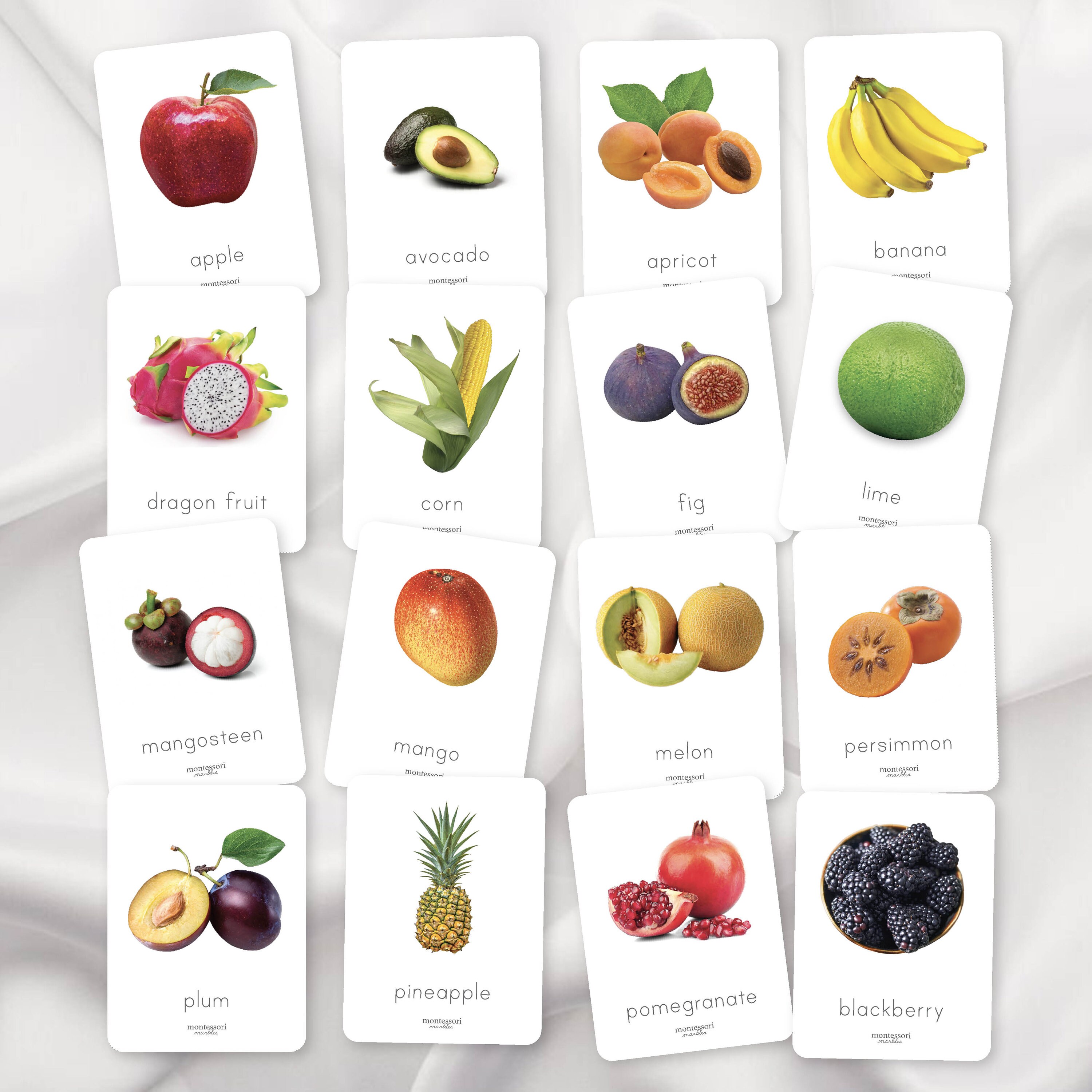 FRUITS Flash Cards Montessori Inspired Resources With Real - Etsy