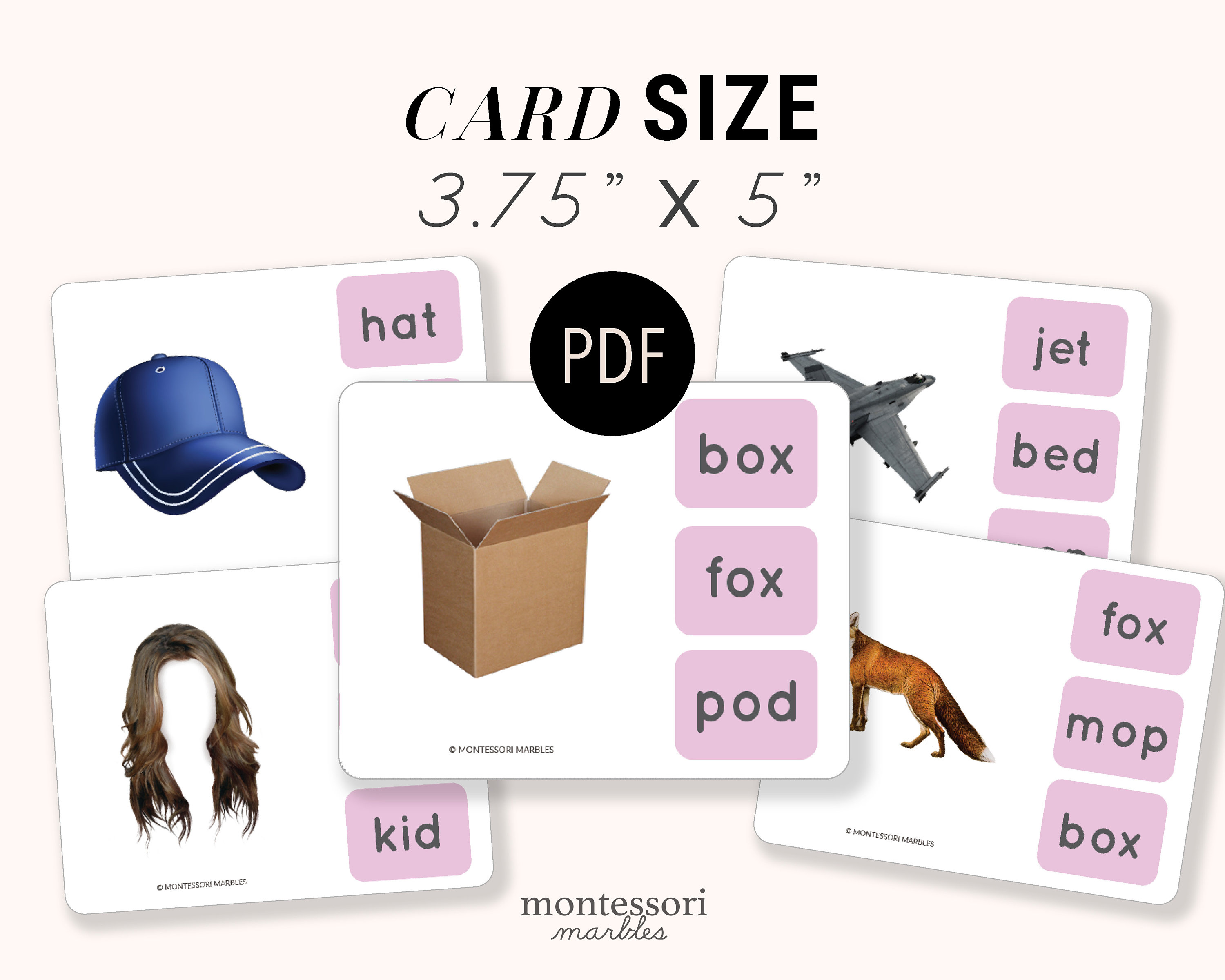 BUNDLE PACK Montessori Pink Series Name the Objects Short - Etsy