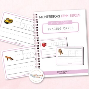 Montessori Pink Series: Tracing Flash Cards (digital Download) - Etsy