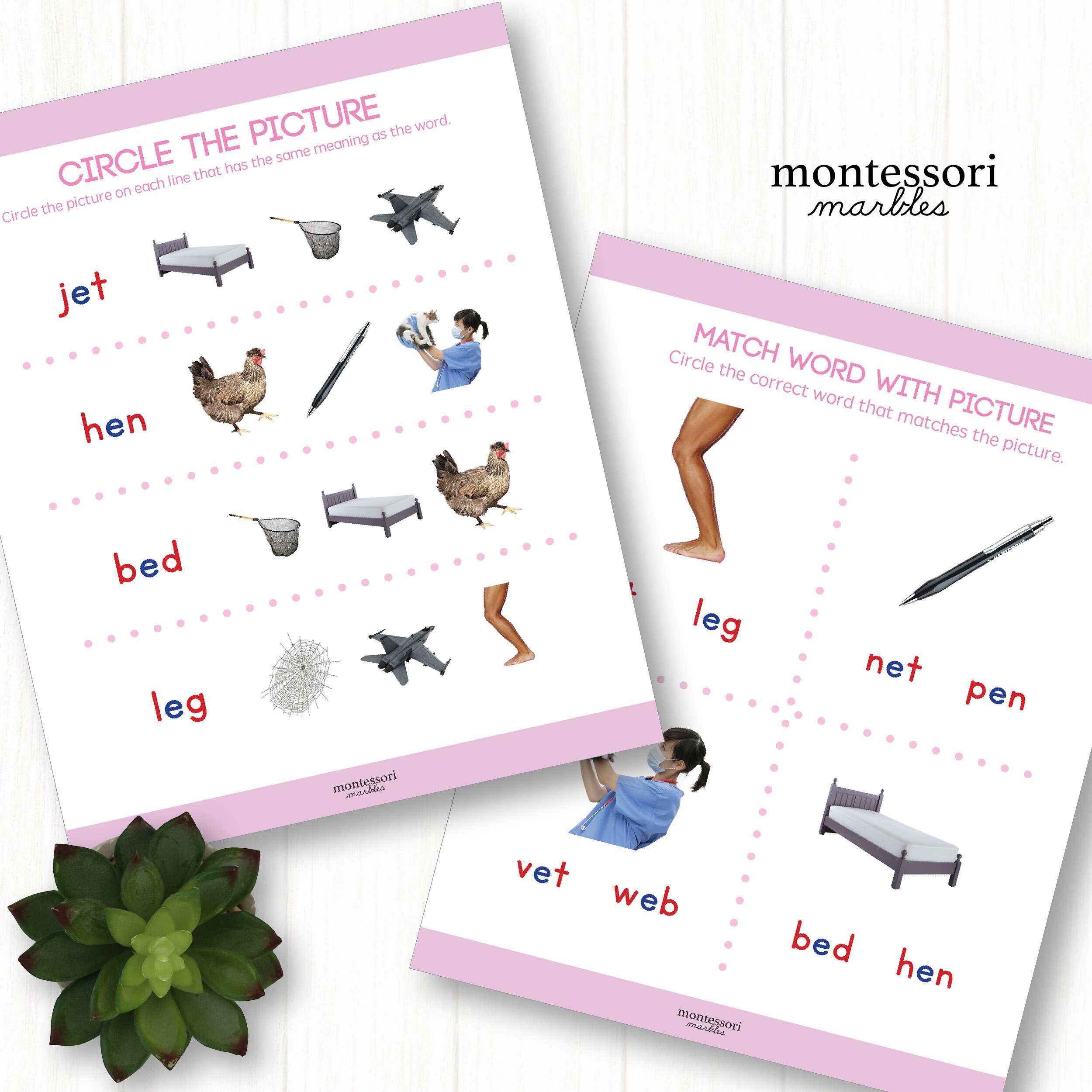 MONTESSORI PINK SERIES Workbook Short E Printable for Prek | Etsy