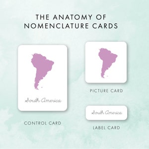 SEVEN CONTINENTS Montessori Nomenclature Cards | Cursive Cards | Social ...