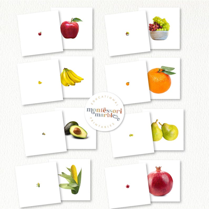 Fruits Magnifying Matching Game | Montessori Learning | Visual ...