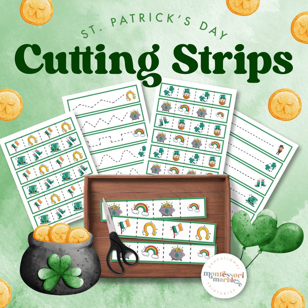 ST. PATRICKS DAY Cutting Strips | Fine Motor Skills for Preschool ...