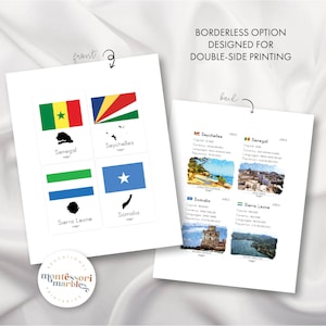 AFRICA Fact Cards With Watercolor Painting of Landmarks | Montessori ...