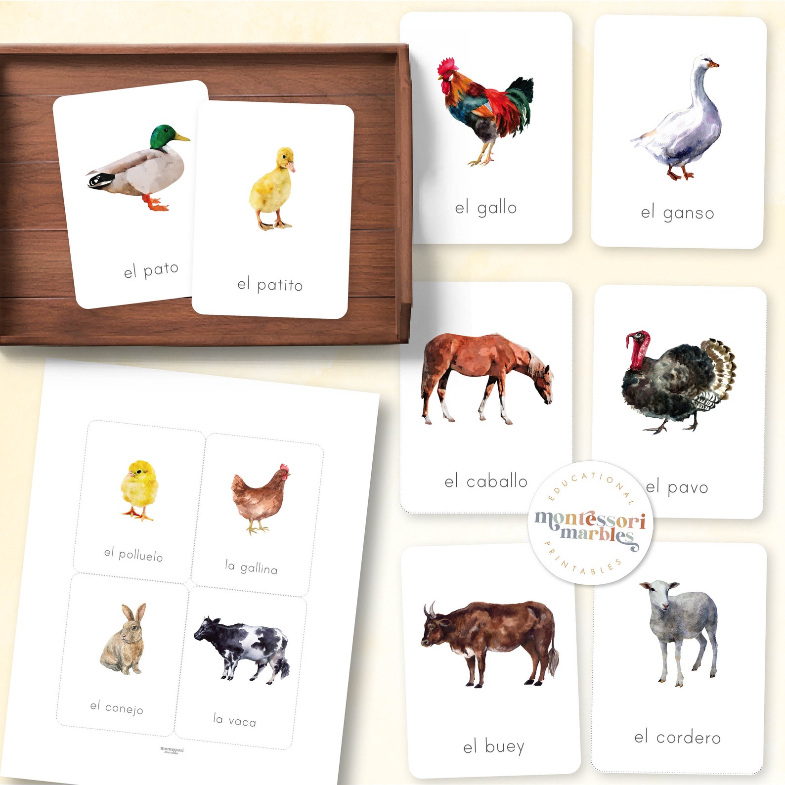 ANIMALES DE GRANJA Tarjetas Didácticas Farm Animals Flash Cards ...