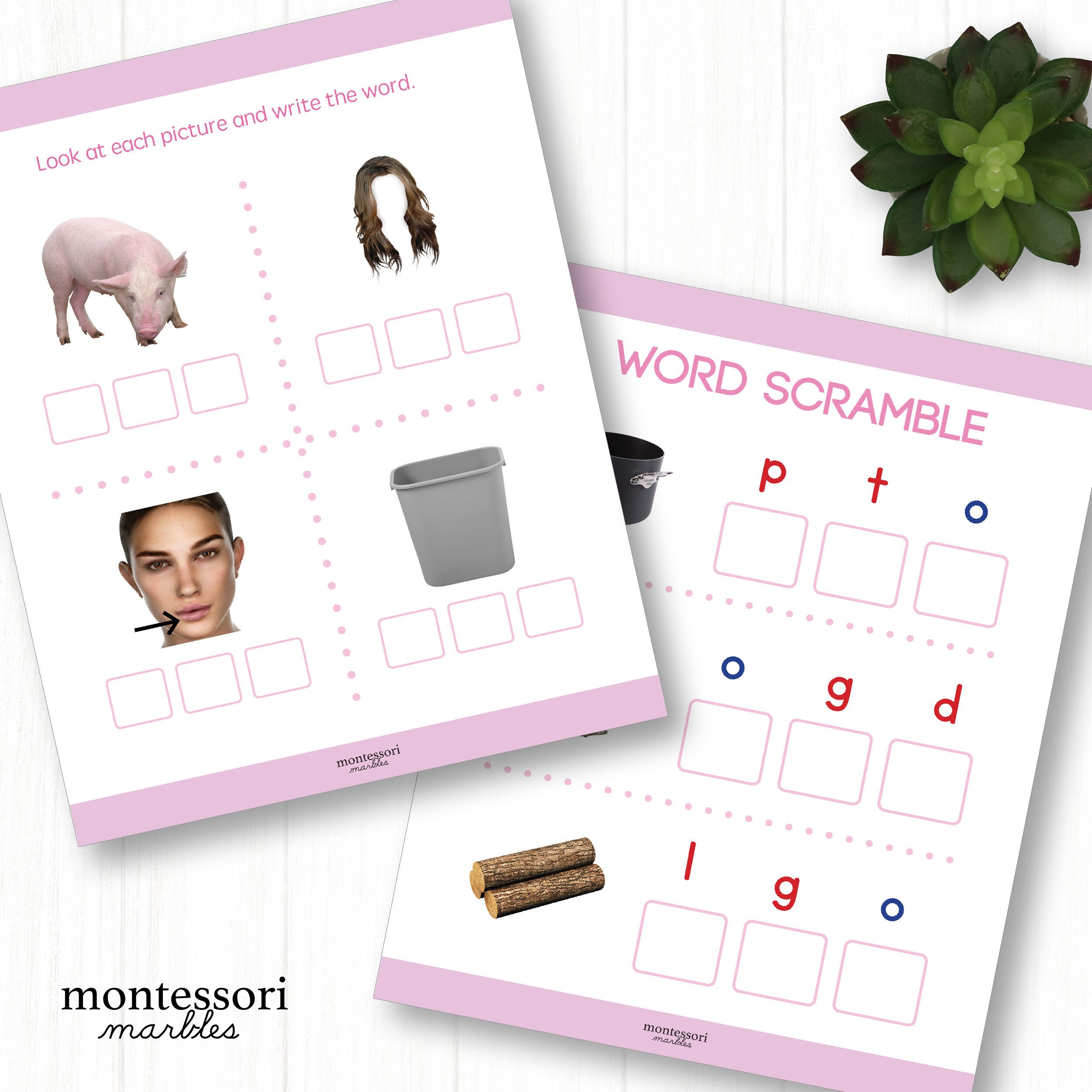 BUNDLE Montessori Pink Series Workbooks Short A E I O U CVC | Etsy