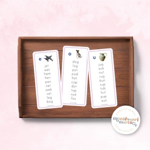 MONTESSORI PINK SERIES Short Vowels Word Lists | Emerging Readers ...