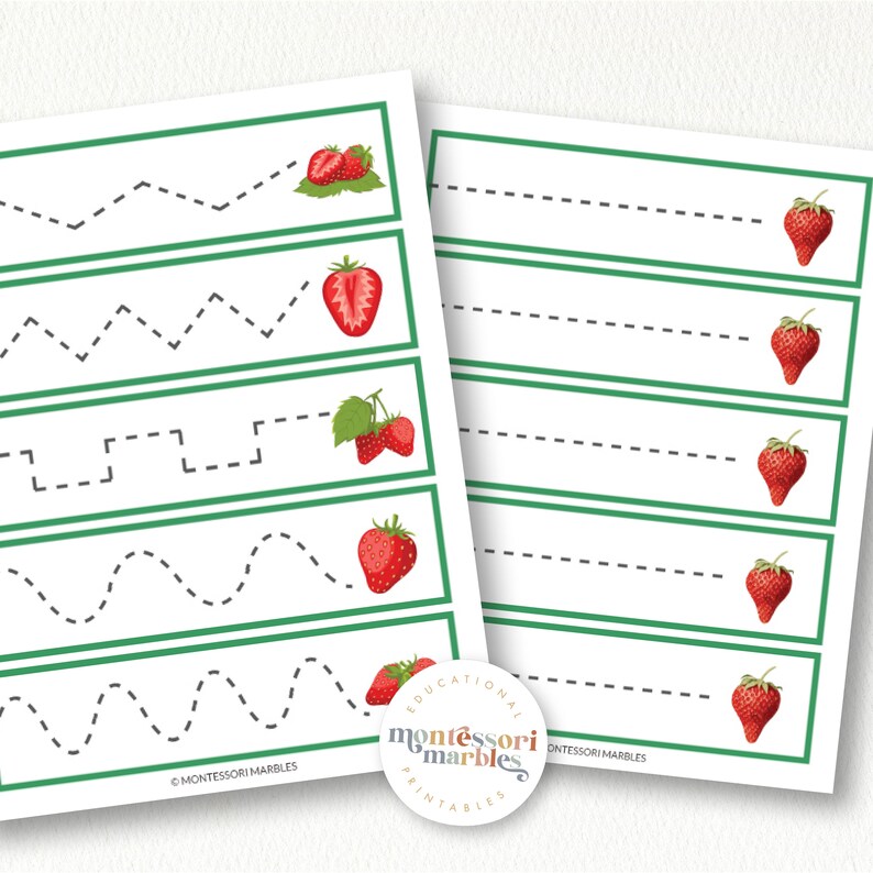 Strawberry Cutting Strips | Scissor Practice Ages 2-5 | Fine Motor ...