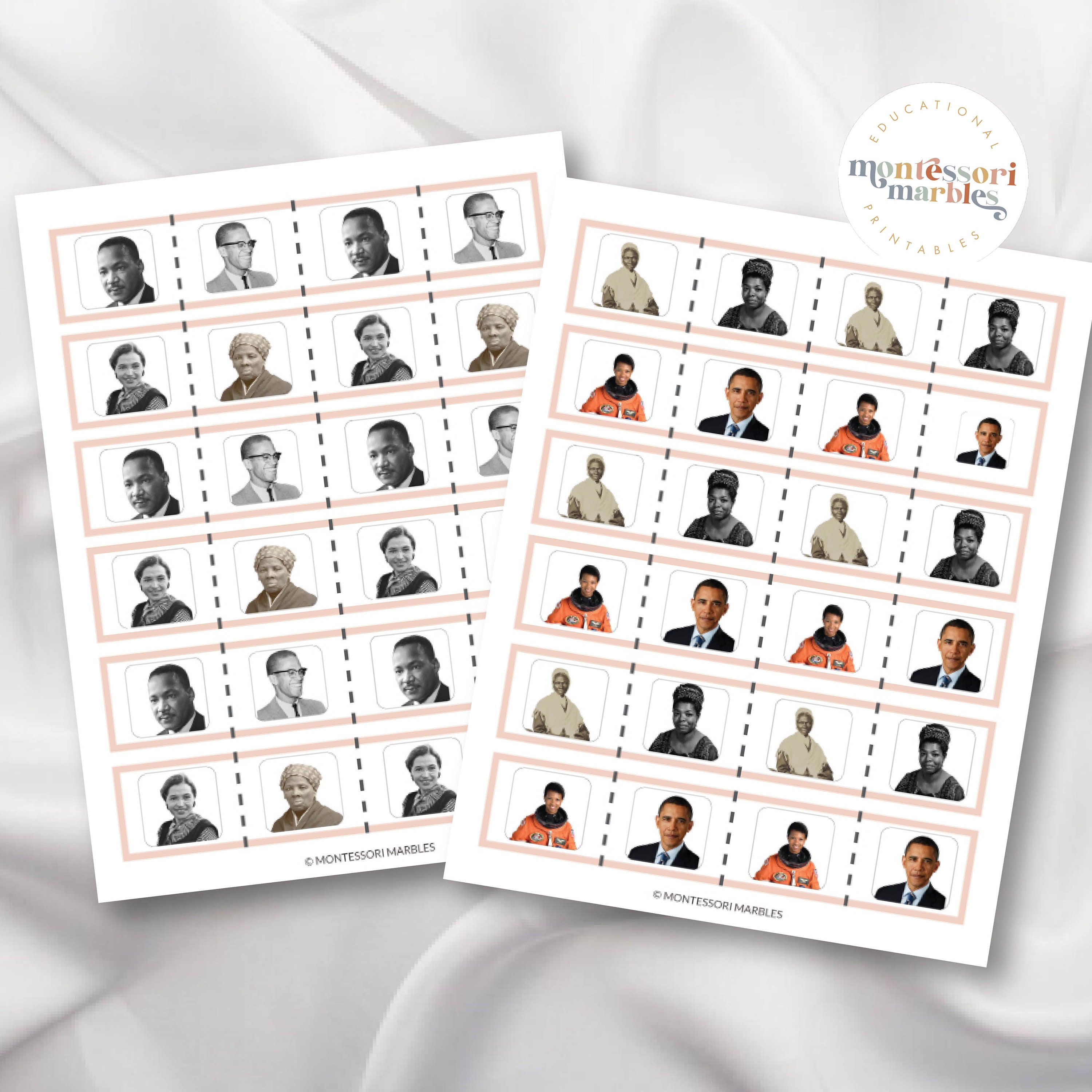 BLACK HISTORY MONTH Cutting Strips for Montessori Toddler Printable for ...