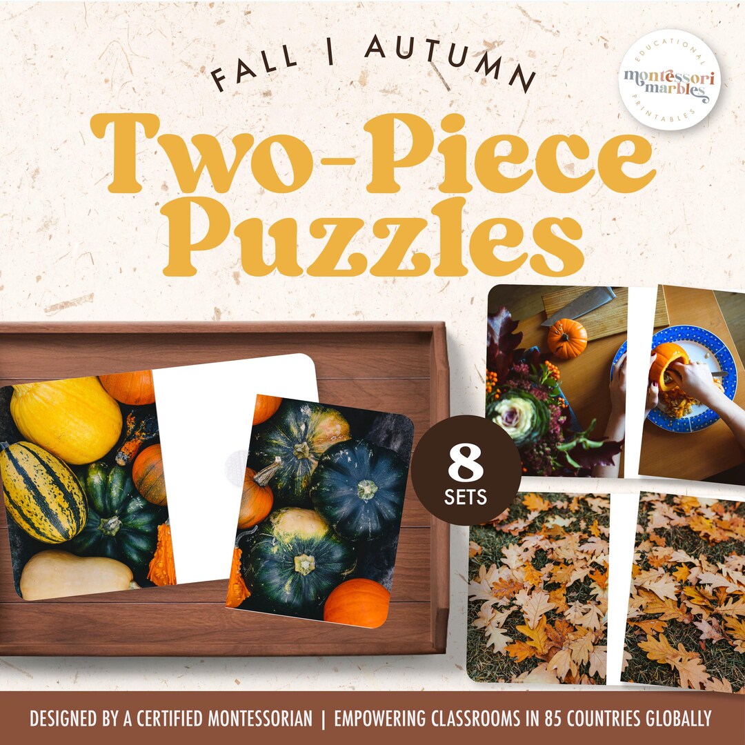 Fall Montessori Picture Matching Game: Printable Toddler Puzzle Cards ...