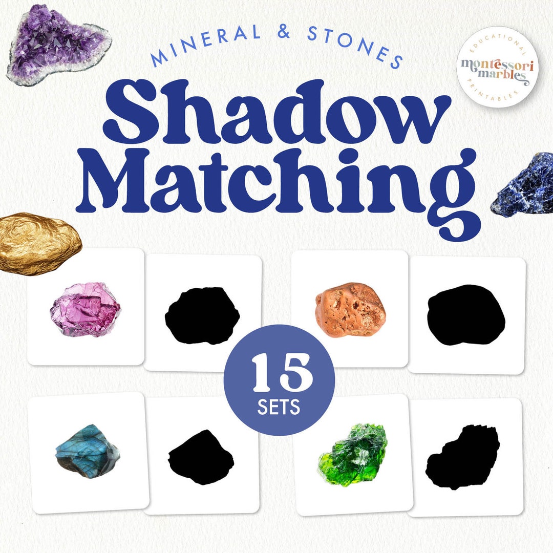 MINERALS & STONES Shadow Matching Montessori Inspired Silhouette ...