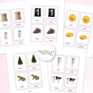 MONTESSORI SERIE ROSA Tarjetas De Nomenclature | Spanish Nomenclature ...