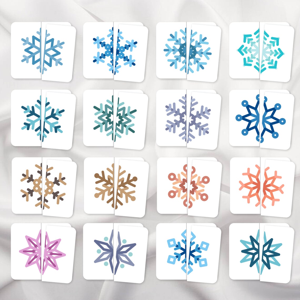 WINTER Complete the Snowflakes Symmetry Puzzles Montessori - Etsy