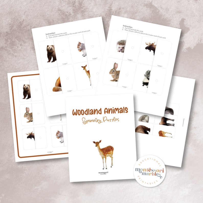 Woodland Animals Two-piece Puzzles | Symmetry Matching Game | Ages 3-6 ...