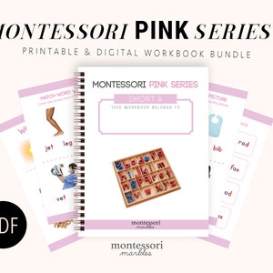 BUNDLE Montessori Pink Series Workbooks Short A E I O U CVC | Etsy