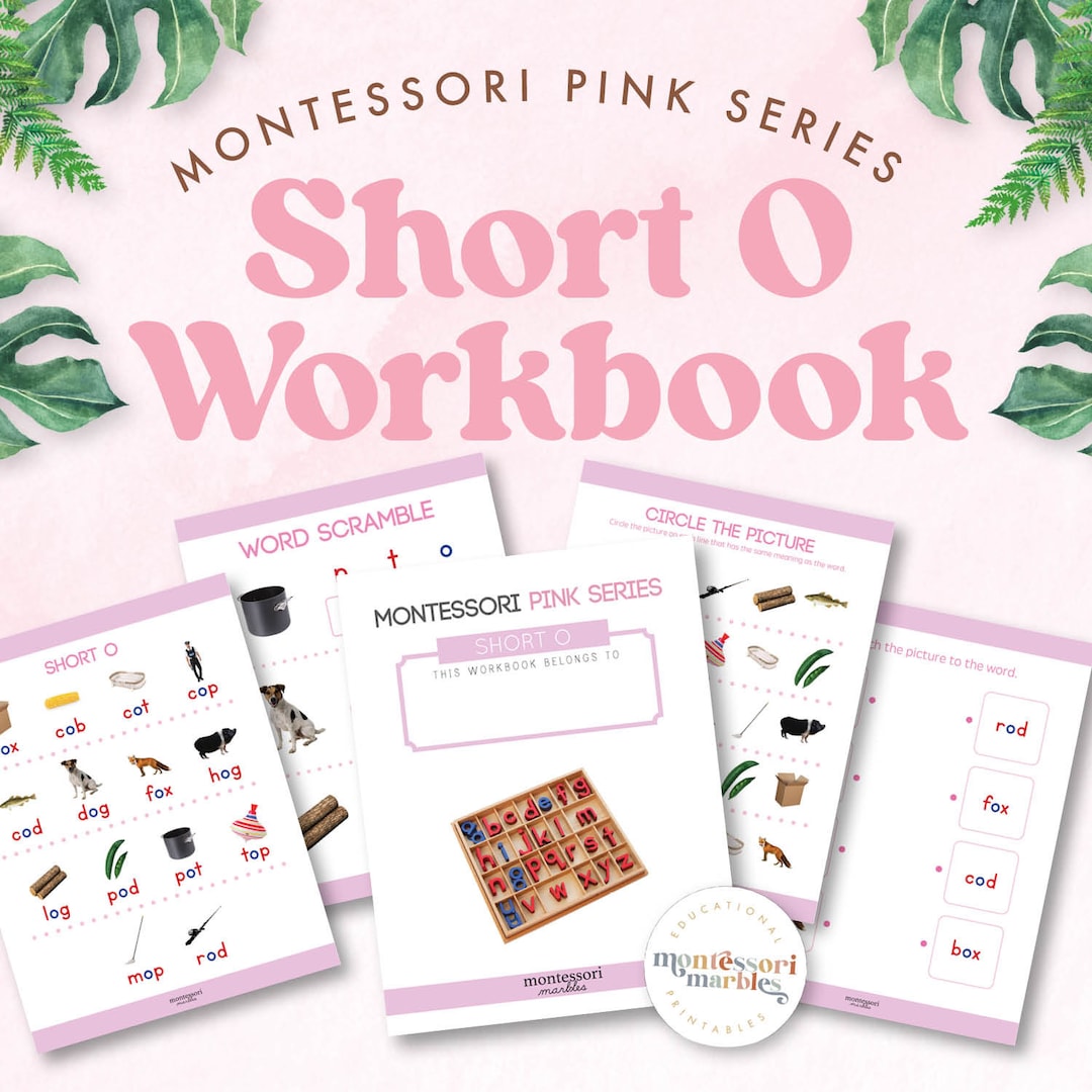 MONTESSORI PINK SERIES Workbook Short O, Printable for Prek Preschool ...