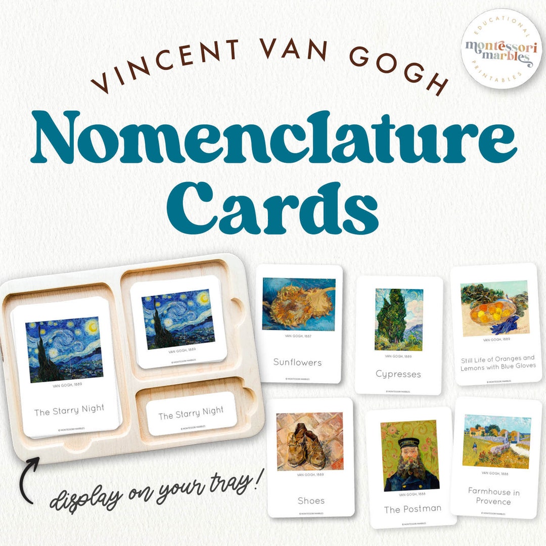 Vincent Van Gogh Nomenclature Cards PDF | 38 Sets 3-part Montessori Art ...