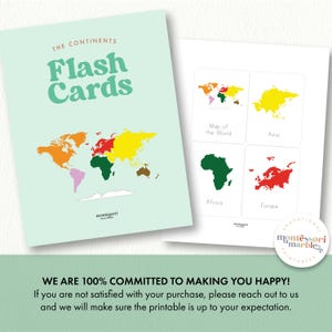 Seven Continents Flash Cards: Montessori Geography (digital Download ...