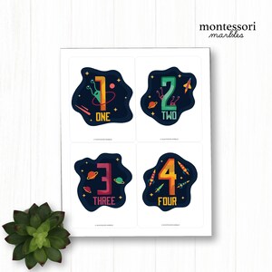 OUTER SPACE Number Flash Cards Toddler and Preschool Printables ...