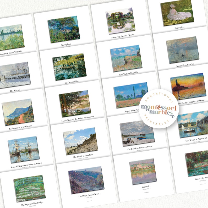 Claude Monet Art History Photo Binder | Montessori Cultural Studies ...