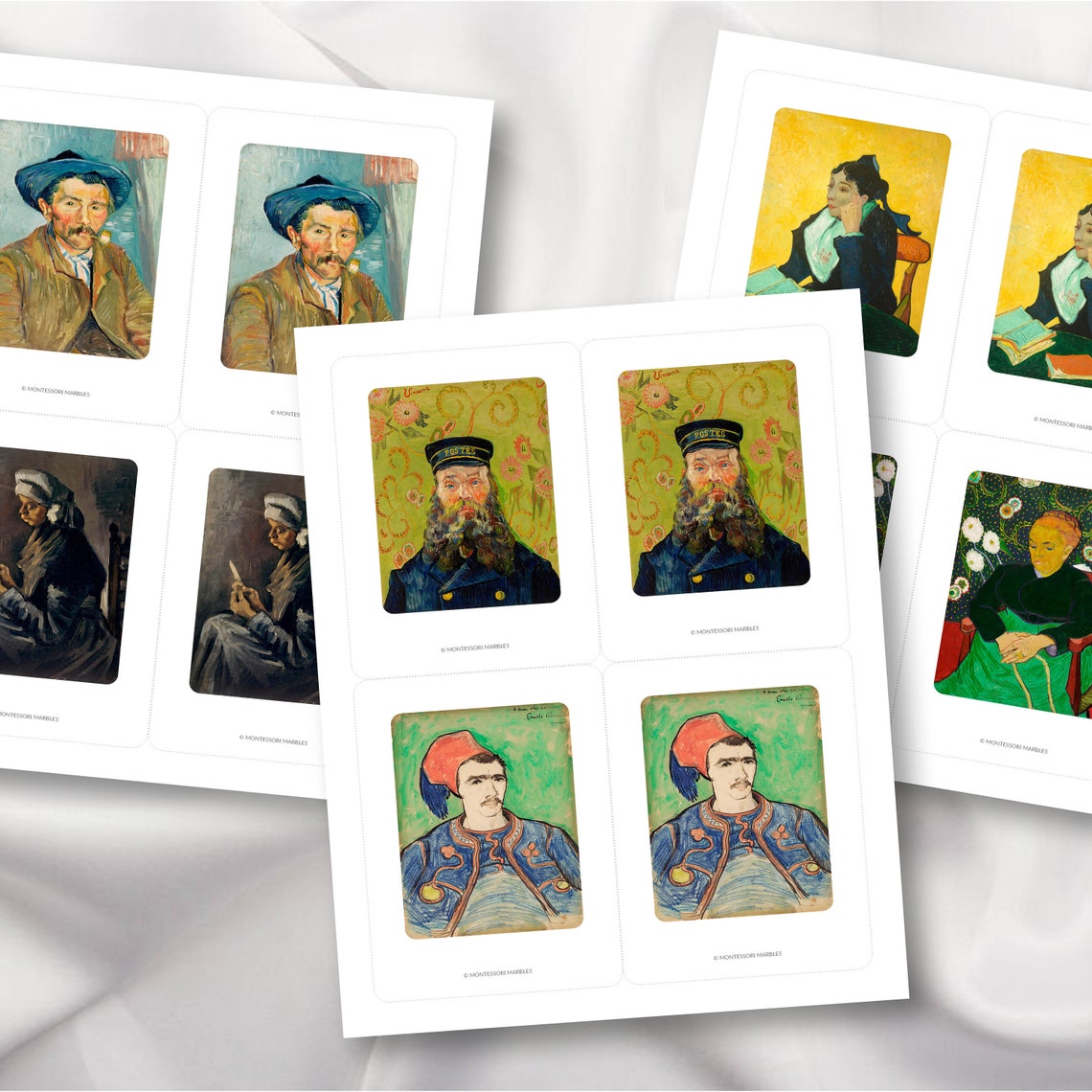 VINCENT VAN GOGH Matching Picture Cards Famous Paintings Art - Etsy