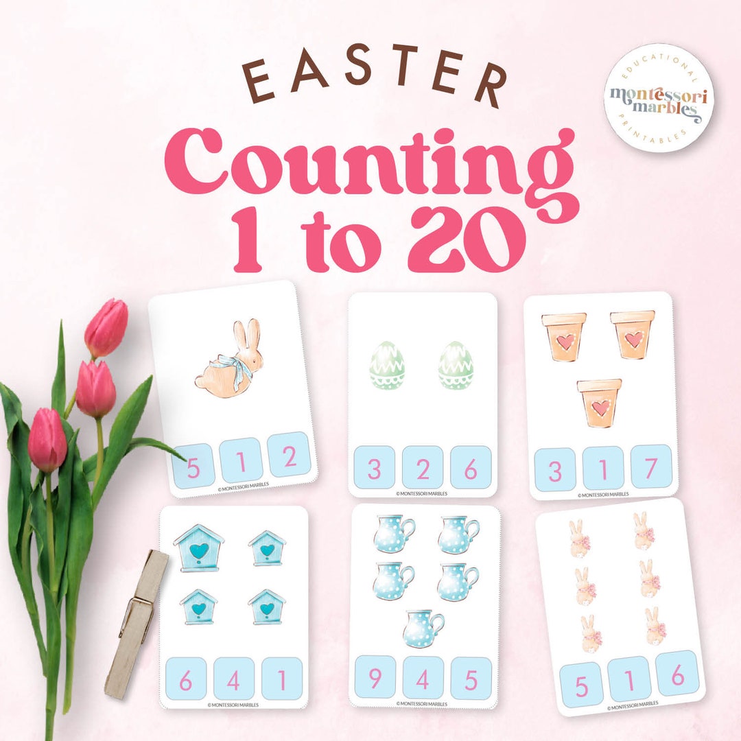 EASTER Counting 1 to 20 | Kindergarten Printable Worksheet Activities ...