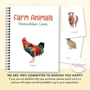 FARM ANIMALS Montessori Nomenclature Cards, Montessori Homeschool Prek ...