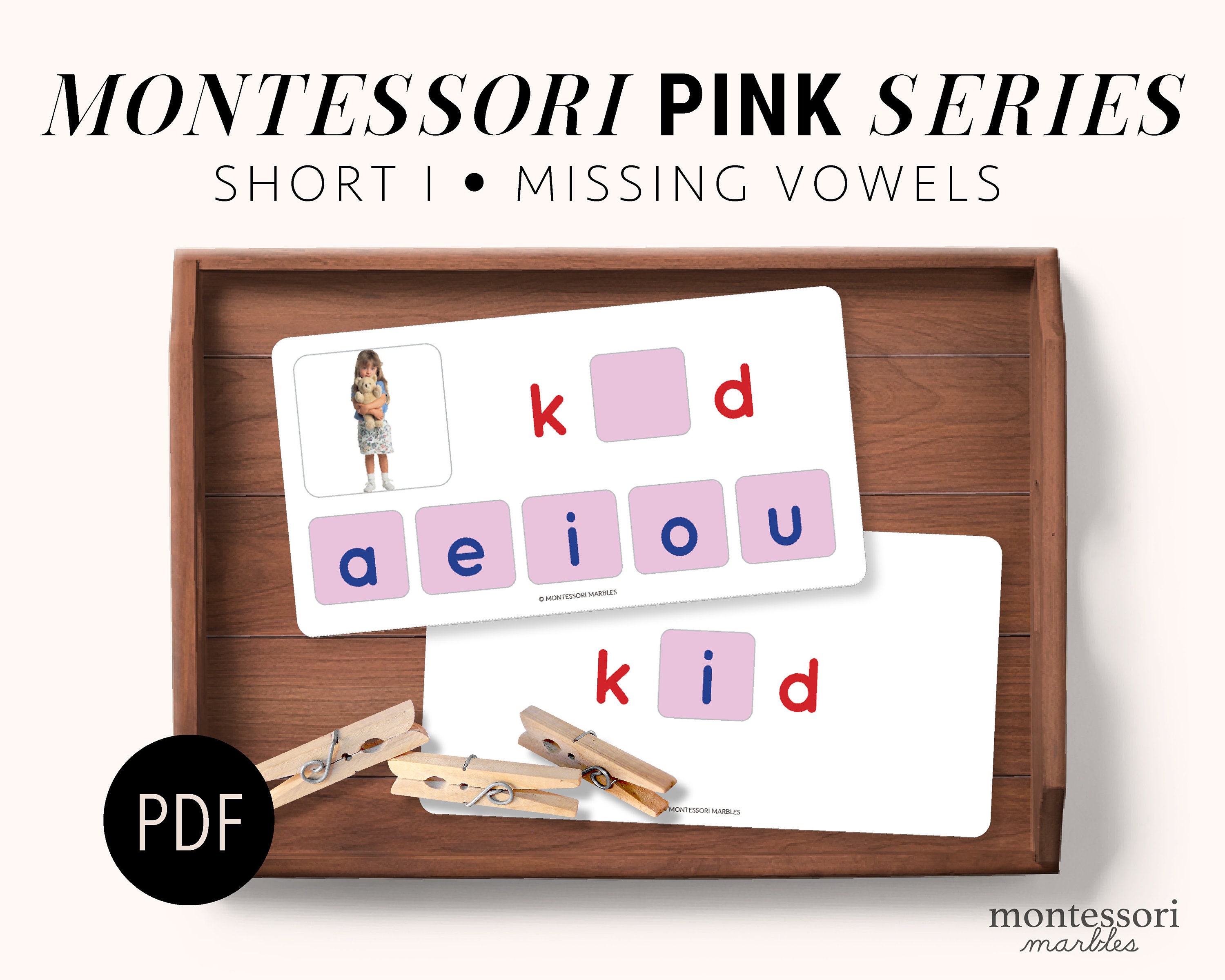 Montessori Pink Series Missing Vowel Short I Printable - Etsy