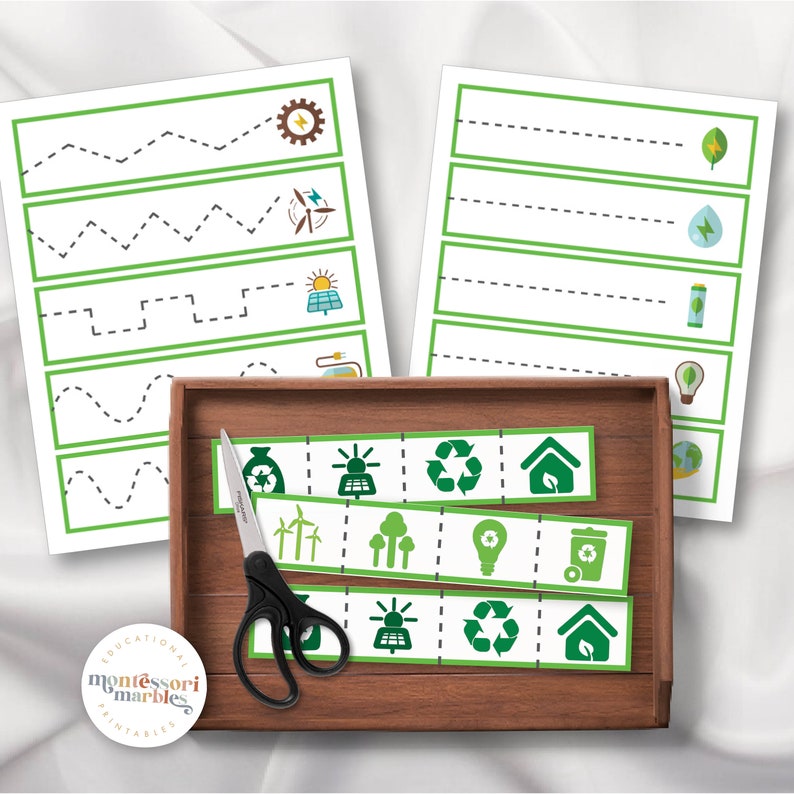 Earth Day Scissor Skills Printable | Eco-friendly Fine Motor Activity ...