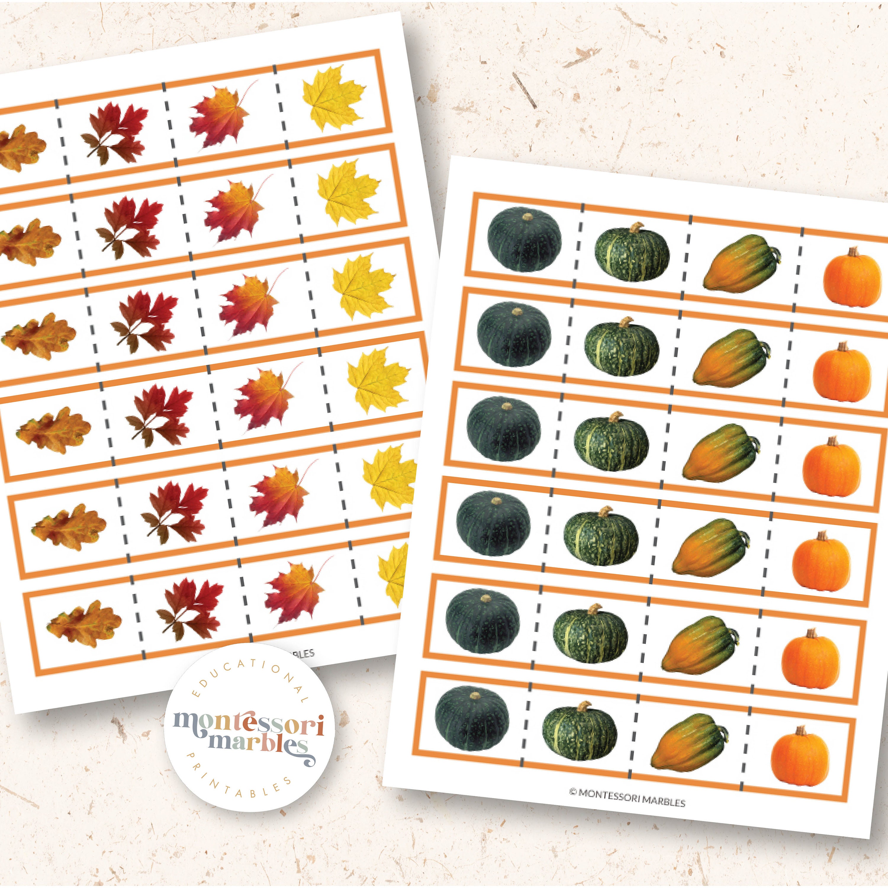 Fall Montessori Activity Mini Bundle | Preschool Learning Set | Cutting ...