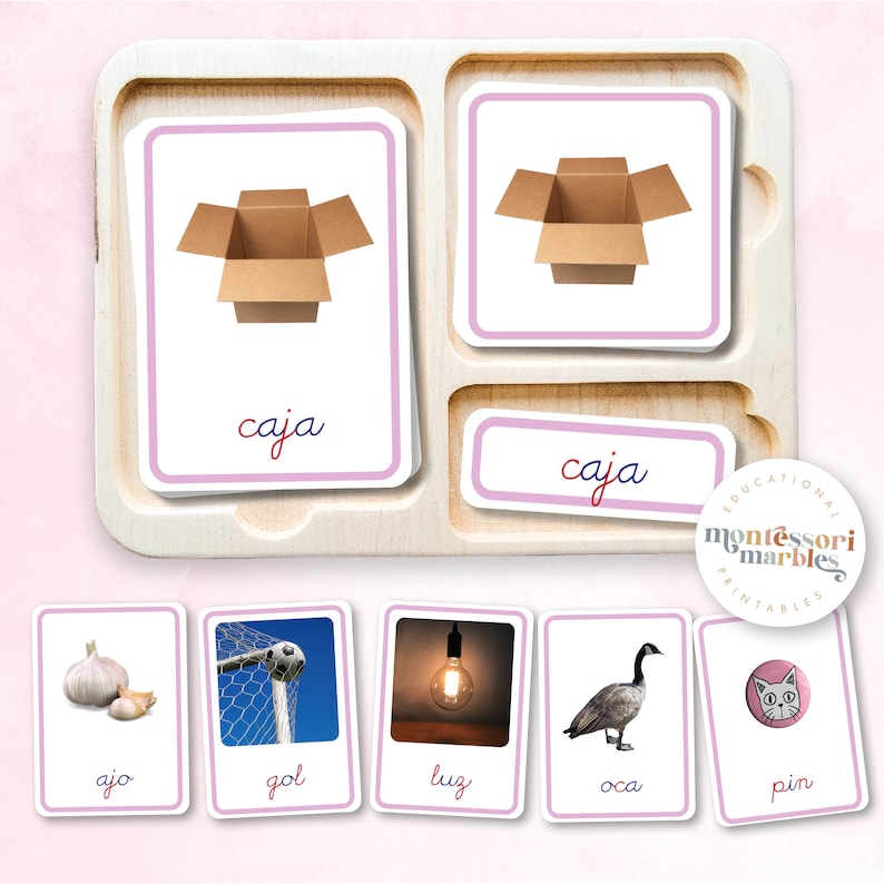 Spanish Pink Series Nomenclature Cards | Montessori Language ...