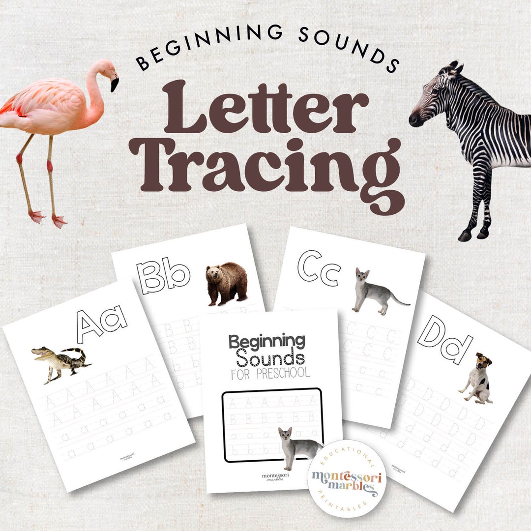 BEGINNING SOUNDS Alphabet Tracing Workbook, Handwriting Practice ...