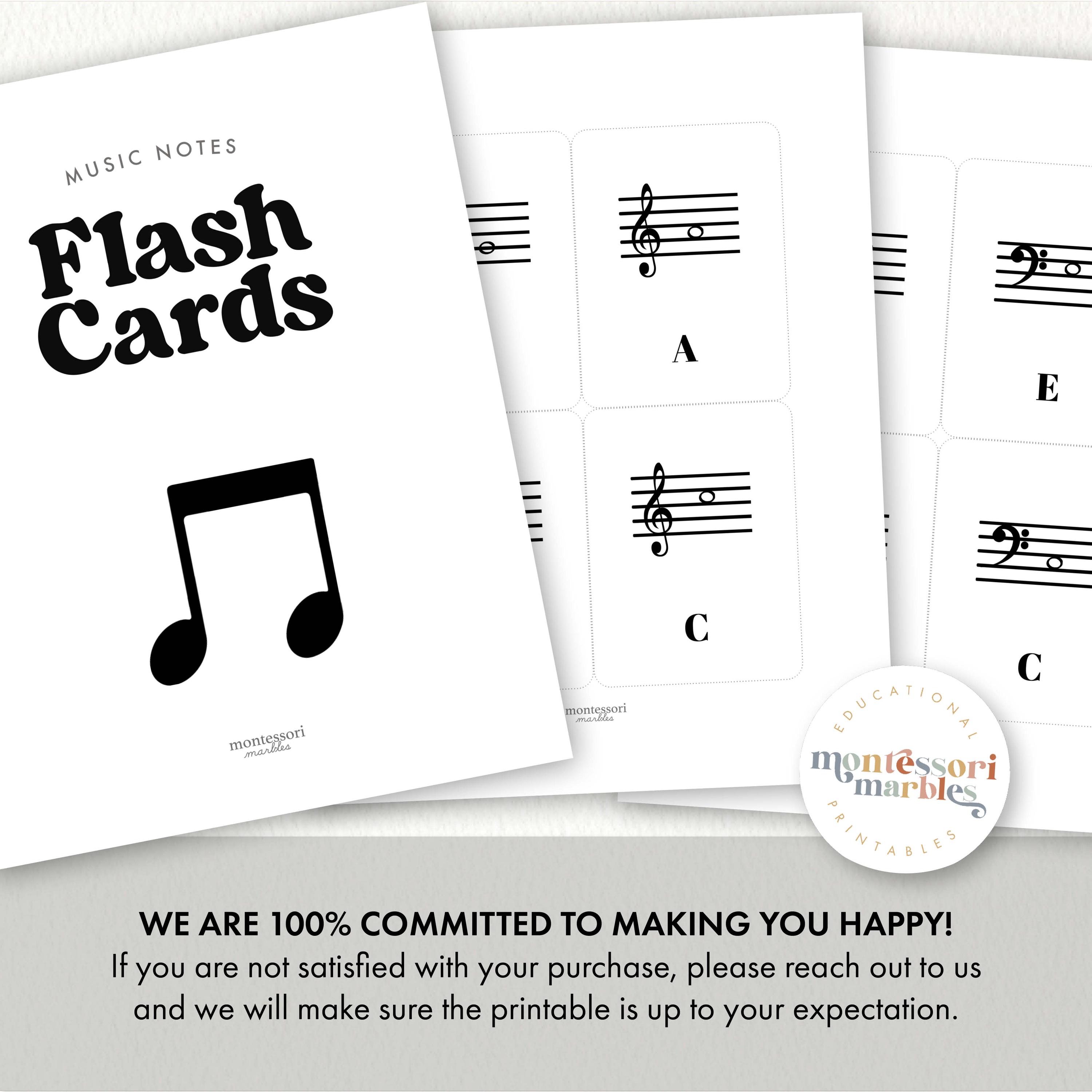 Music Notes Flash Cards | Montessori Cultural | Music Education ...
