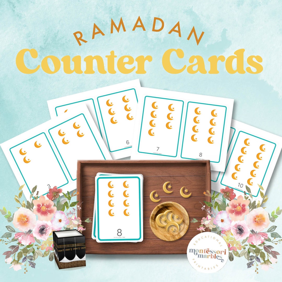 RAMADAN Counting 1 to 10 | Counter Cards for Toddlers, Preschool and ...