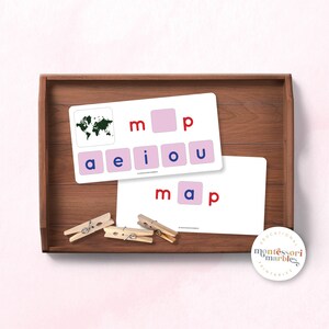 Montessori Pink Series Missing Vowel Short A, Printable Activity ...