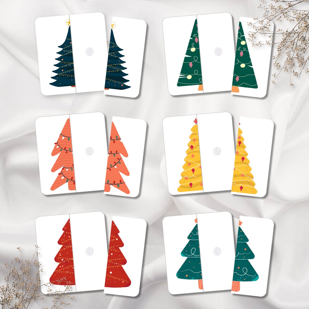 CHRISTMAS Complete the Trees, Symmetry Puzzles, Christmas Tree Puzzle ...