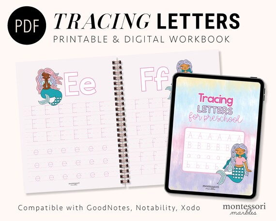 PRE-K Mermaids Summer Workbook Tracing Letters for Preschool | Etsy