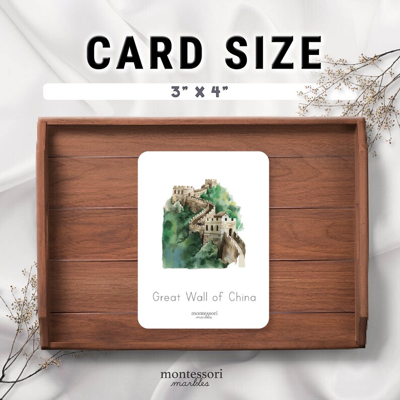 LANDMARKS Flash Cards montessori Inspired Printable Famous - Etsy