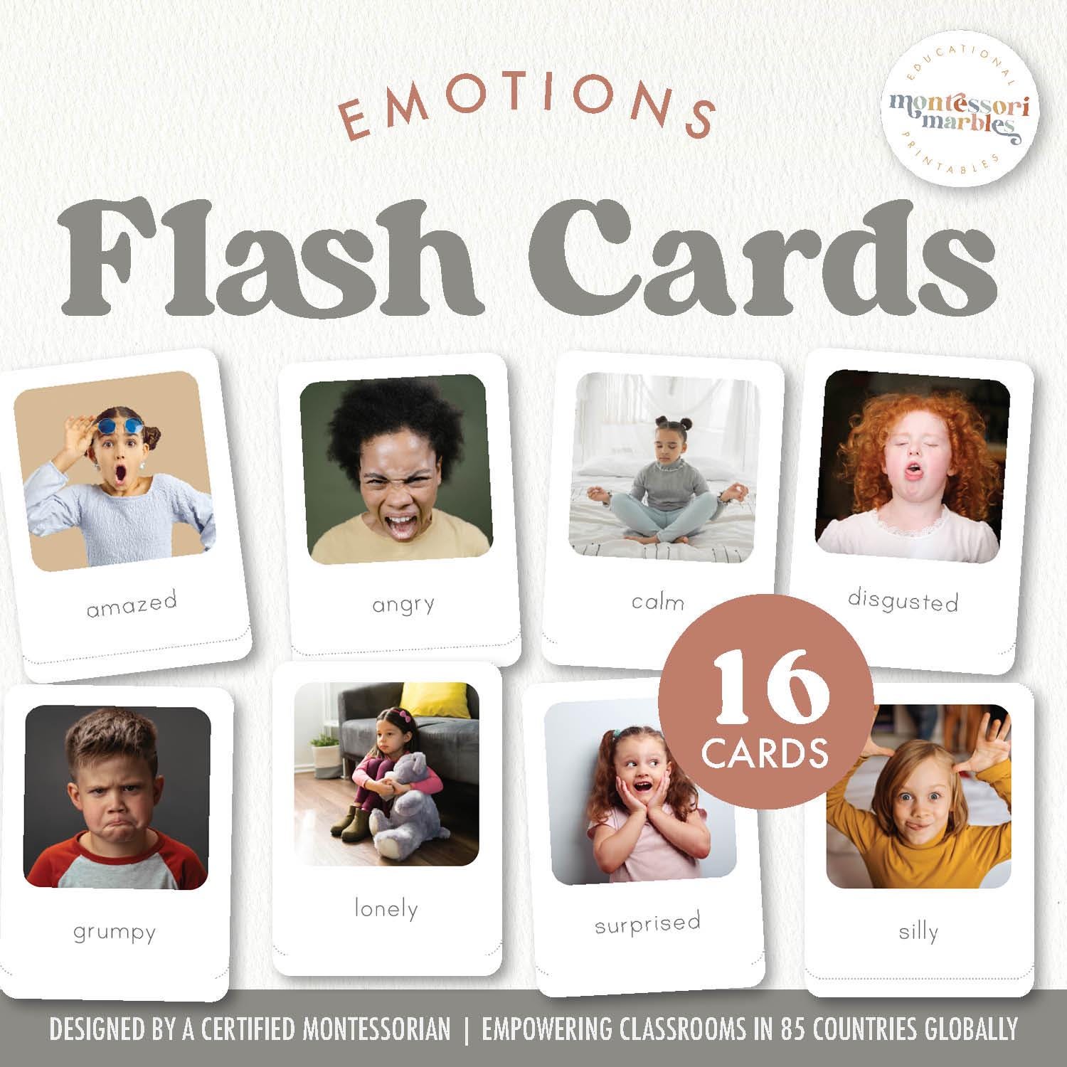 Emotions Flash Cards | Montessori Practical Life | Social Emotional ...