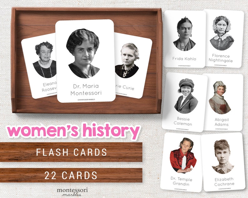 WOMEN'S HISTORY MONTH Flash Cards Printable for | Etsy