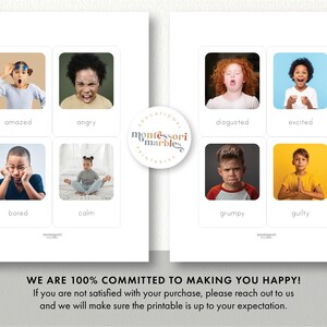 EMOTIONS Flash Cards | 16 Flashcards | Montessori Inspired Printable ...