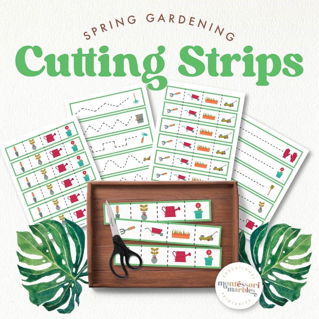 GARDENING Cutting Strips | Spring Theme for Preschool Fine Motor ...